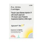Eglucent Mix 25 Cartridge 3ml - Insulin Injection for Diabetes Management