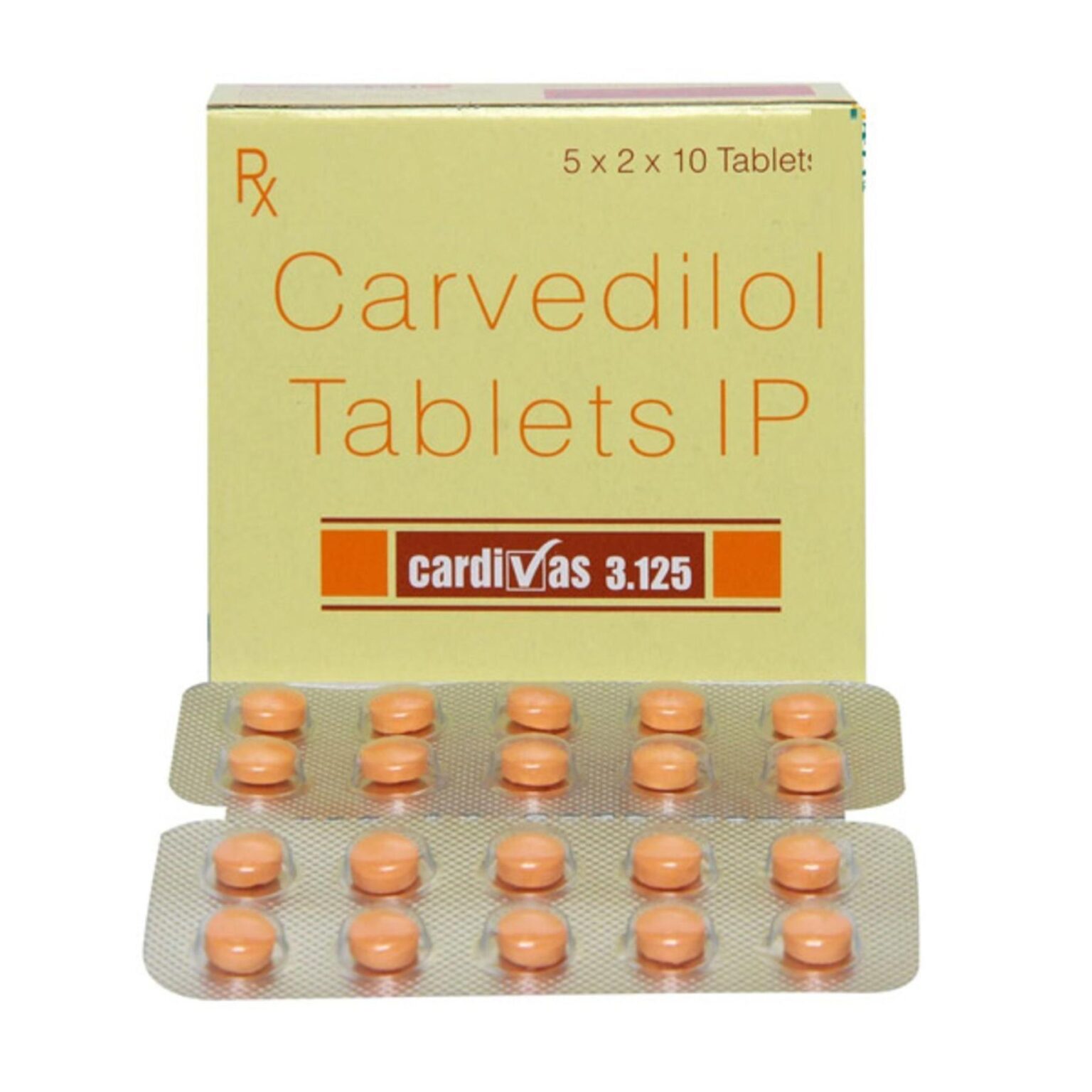 Cardivas 3.125mg Tablet - Uses, Dosage, Side Effects | Sun Pharma